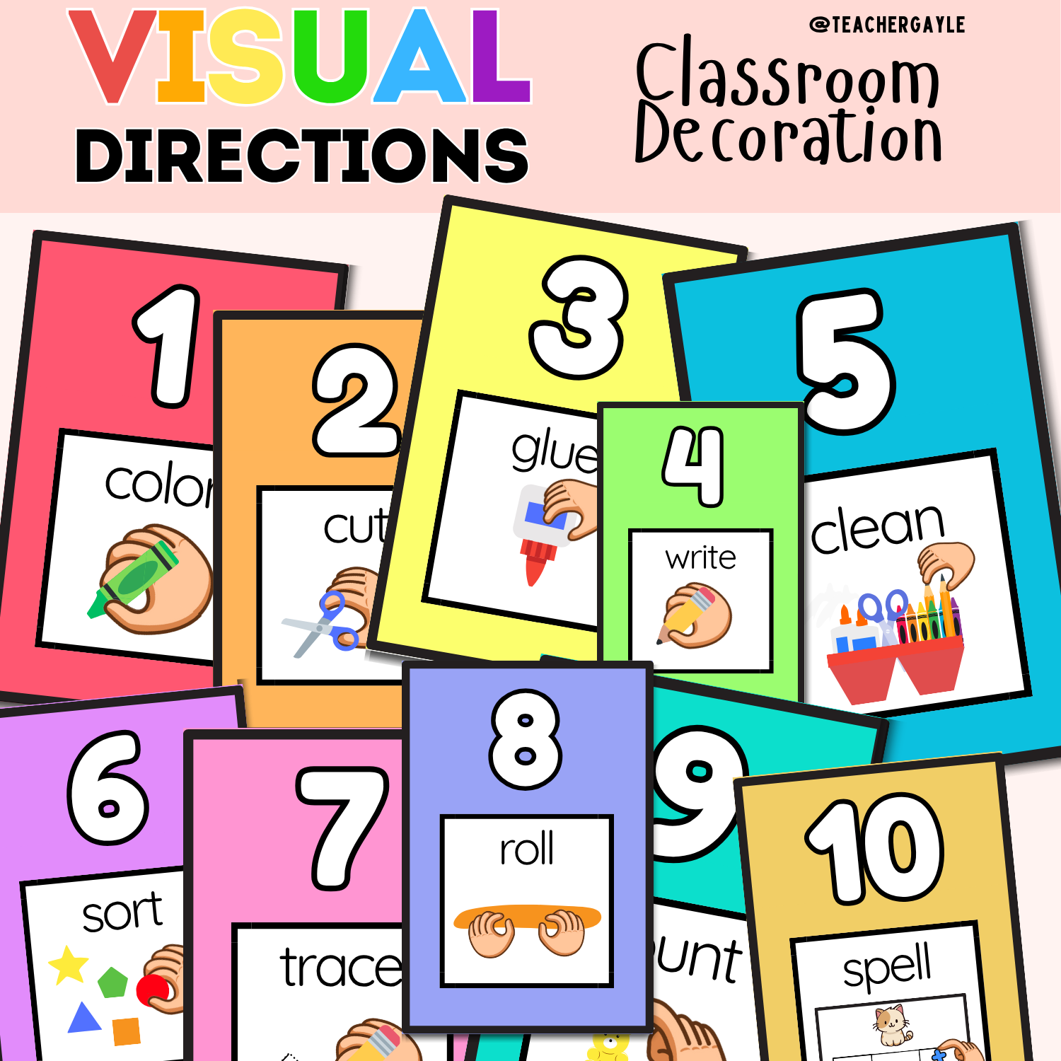 Visual Directions Posters – Classroom Decoration (Vertical/Portrait ...