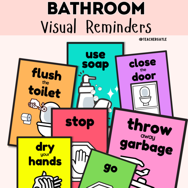 Bathroom Visual Reminders – Colorful Classroom Decoration ...