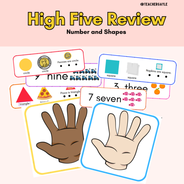 (Numbers and Shapes) – High Five Review Decoration – teachergayle.site